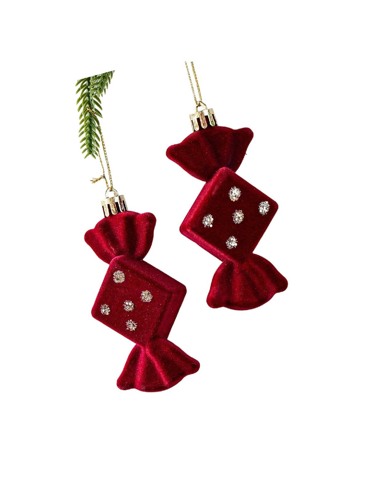 Красные трости с бархатным покрытием, вешалка для праздничных каминов, украшения для штор