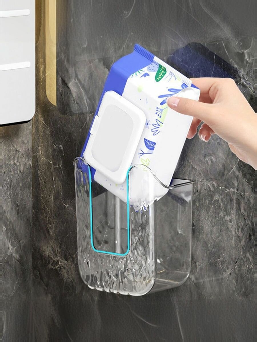 Коробка для влажных салфеток, настенная коробка для салфеток ПЭТ прозрачный серый (мешок)