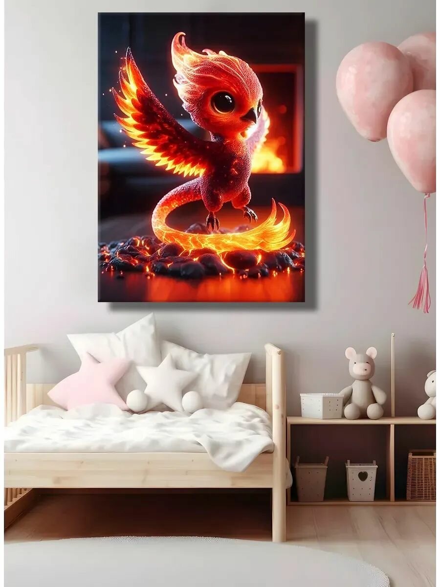 Картина "Огненная птица", на стену 30х40см 1шт.