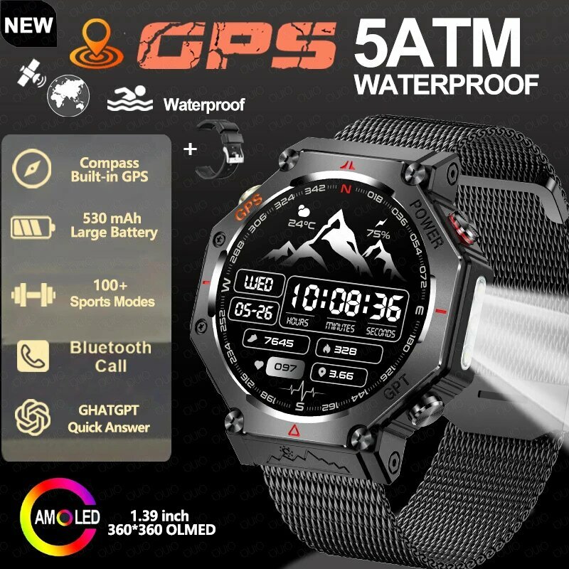 ChatGPT AI Assistant Smart Watch для мужчин Black mesh belt