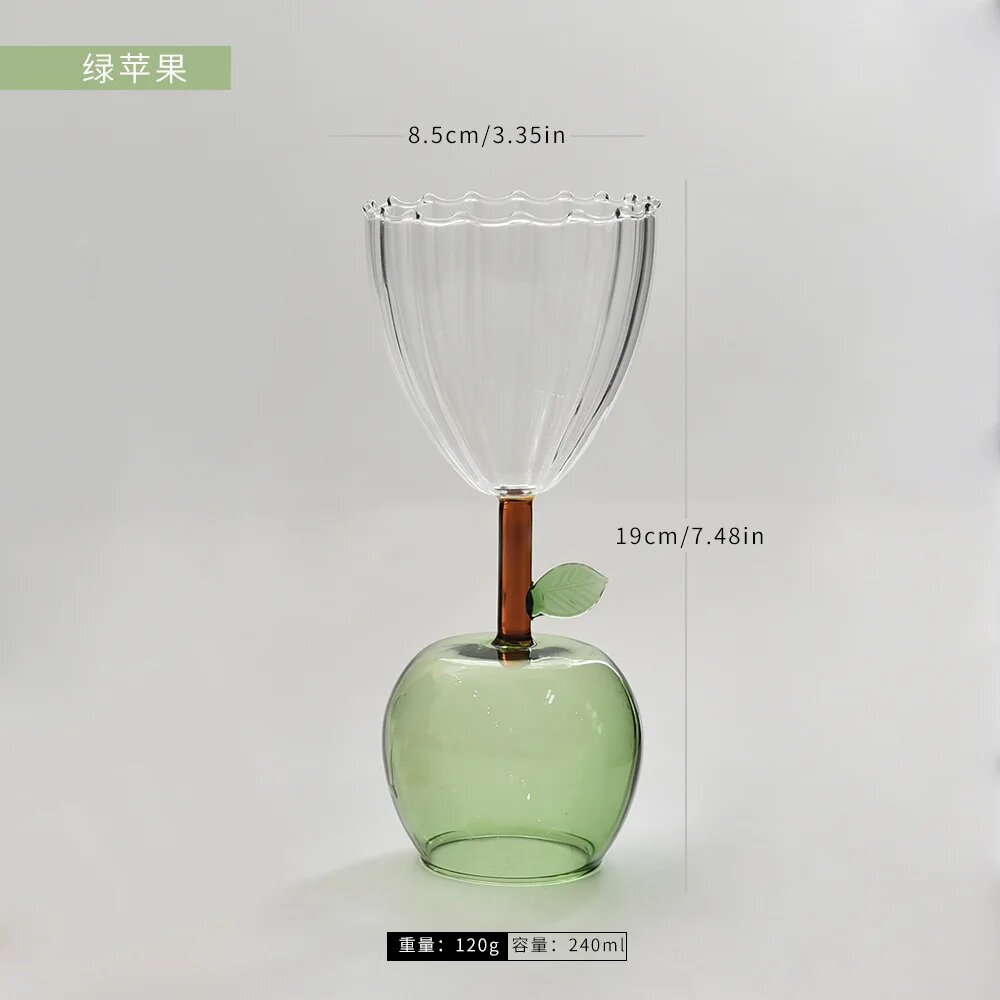 Бокал "Green Apple", для чая, стекло, скандинавский стиль, прозрачный