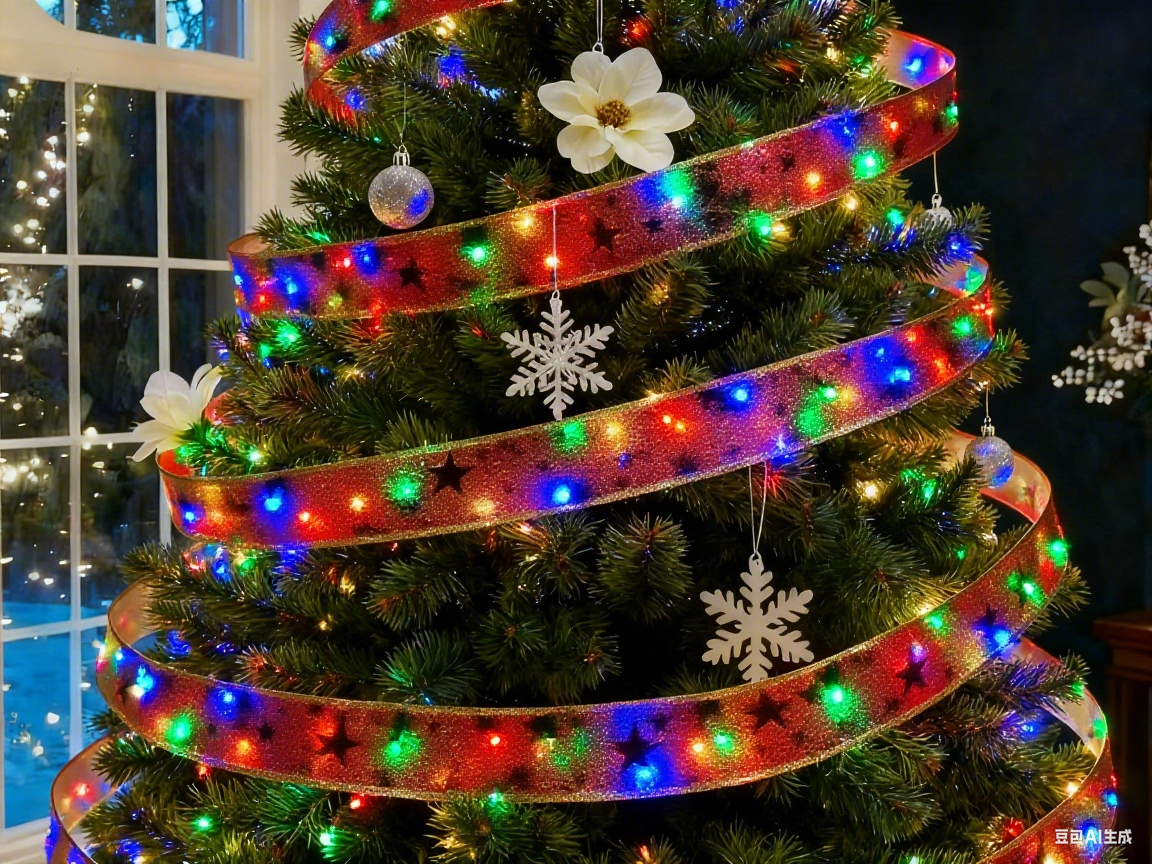 Рождественская лента из медной проволоки light string LED ribbon бронзирующая красная с белым светом 5 метров
