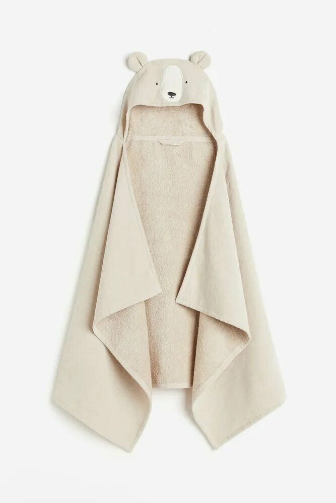 Полотенце детское h&m kids' hooded, Хлопок, 70x130 см, бежевый, светло-бежевый