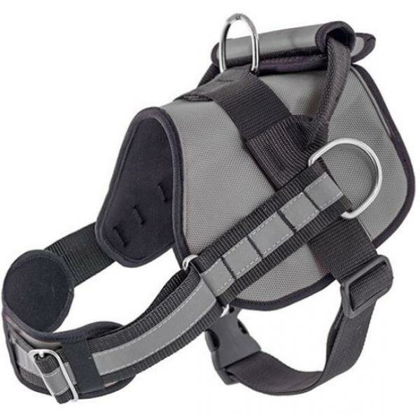 Yami-Yami Шлейка для служебных собак тяговая "Kombo" (шея 45-75см, грудь 84-110см), серая