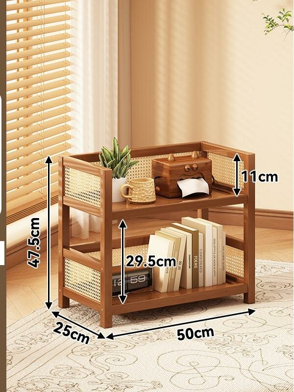 Напольные стеллажи, многослойные шкафчики для хранения закусок, многофункциональные полки, 2секц, Дерево, 25х50х47.5 см