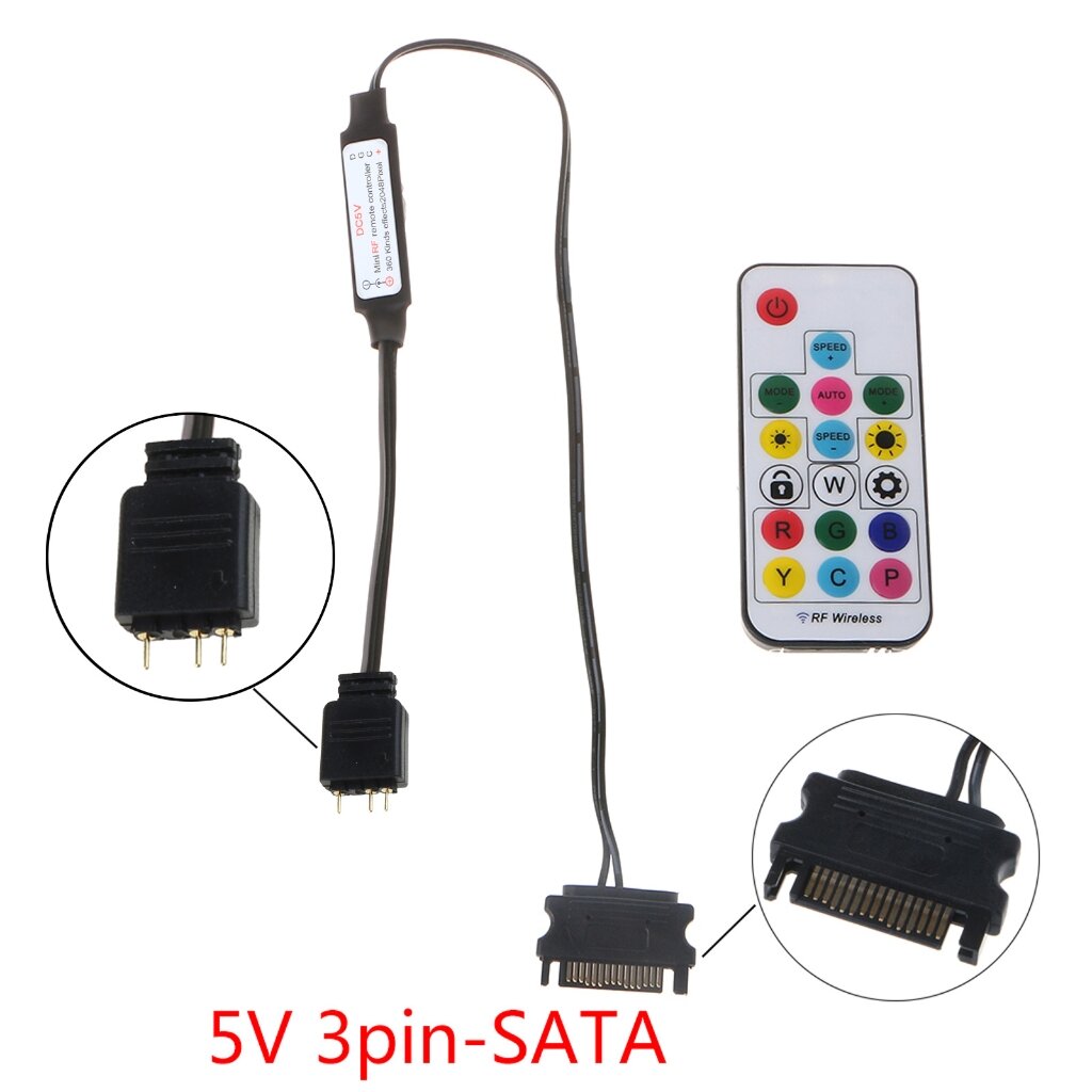 Контроллер RF беспроводной пульт дистанционного управления для корпуса Светодиодный светильник 3-контактный 5 В или 4-контактный 12 В для источника питания SYNC