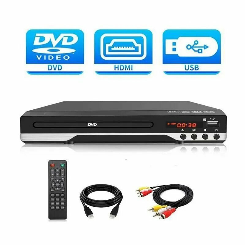 DVD-плеер 4K HD 1080P Поддержка Подключения HDMI, TV CD/DVD-плееры Для Дома, Кабель HDMI И RCA В Комплекте