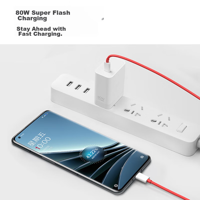 Кабель OnePlus Type-C to Type-C Data Cable, 6A 1-Meter Charging Cord, Supports 80W Max Super Flash Charging, оригинал, красный