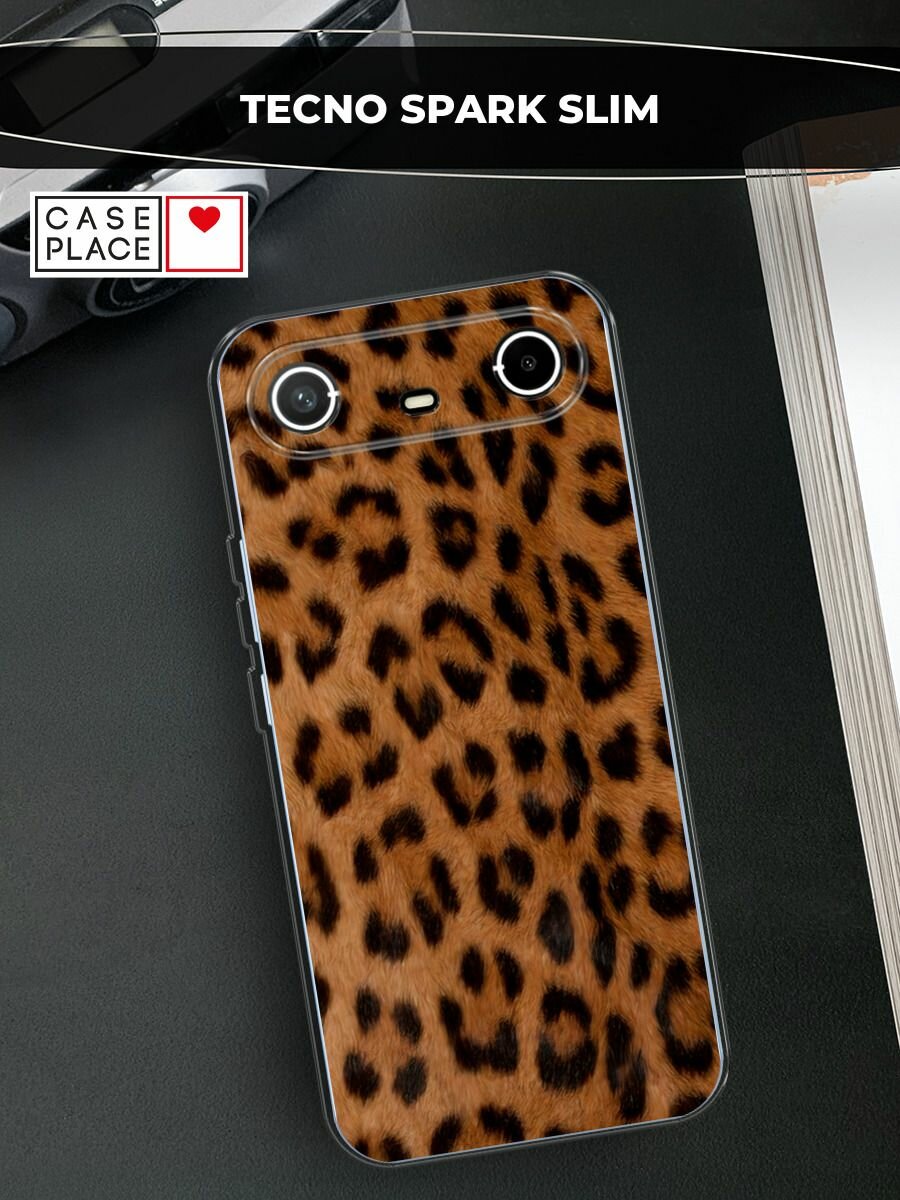 Чехол на Tecno Spark Slim / Текно Спарк Слим с принтом Мех леопарда