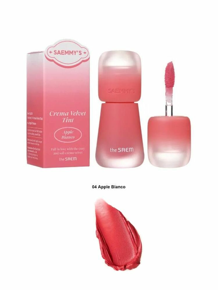 The Saem Saemmy's Crema Velvet Tint #04 Apple Bianco тинт для губ с матовым бархатистым финишем (3.2г.)