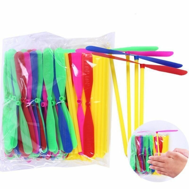 Вертушка вертолетик на палочке 20 см / в комплекте 16 шт