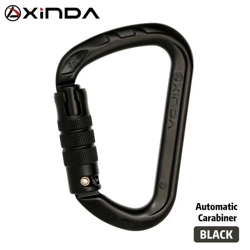 Xinda алюминиевый карабин для скалолазания Черный, Auto lock Black