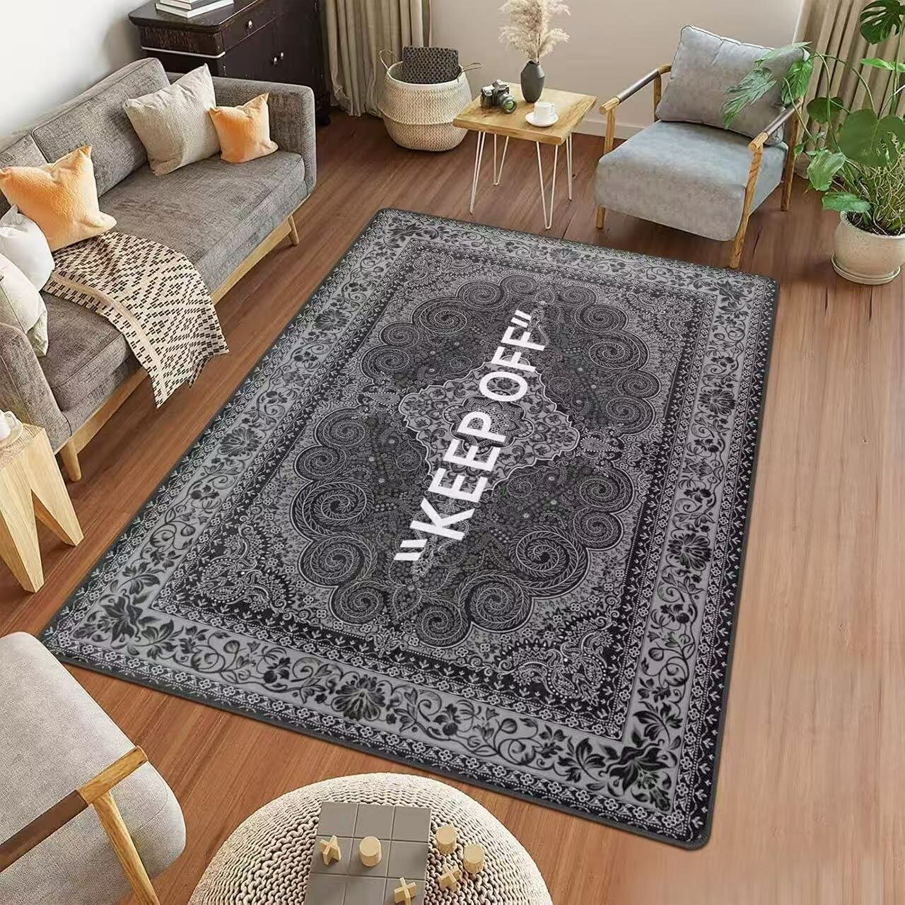 YTENGZ KEEP OFF Белый Черный Пушистый Ковер, 40*60cm , Черный