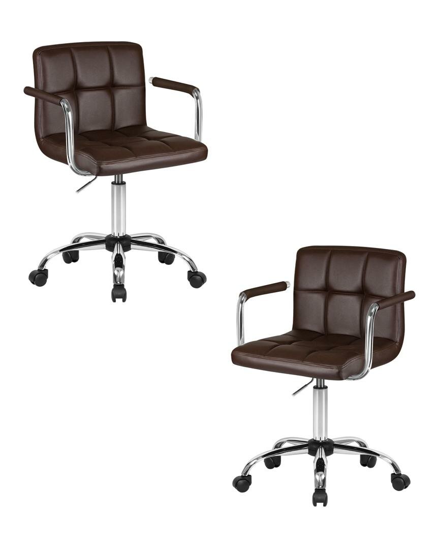 Кресло DOBRIN Набор 2 шт Офисное кресло для персонала DOBRIN TERRY, коричневый арт. LM-9400-N_CH-M_EL-brown