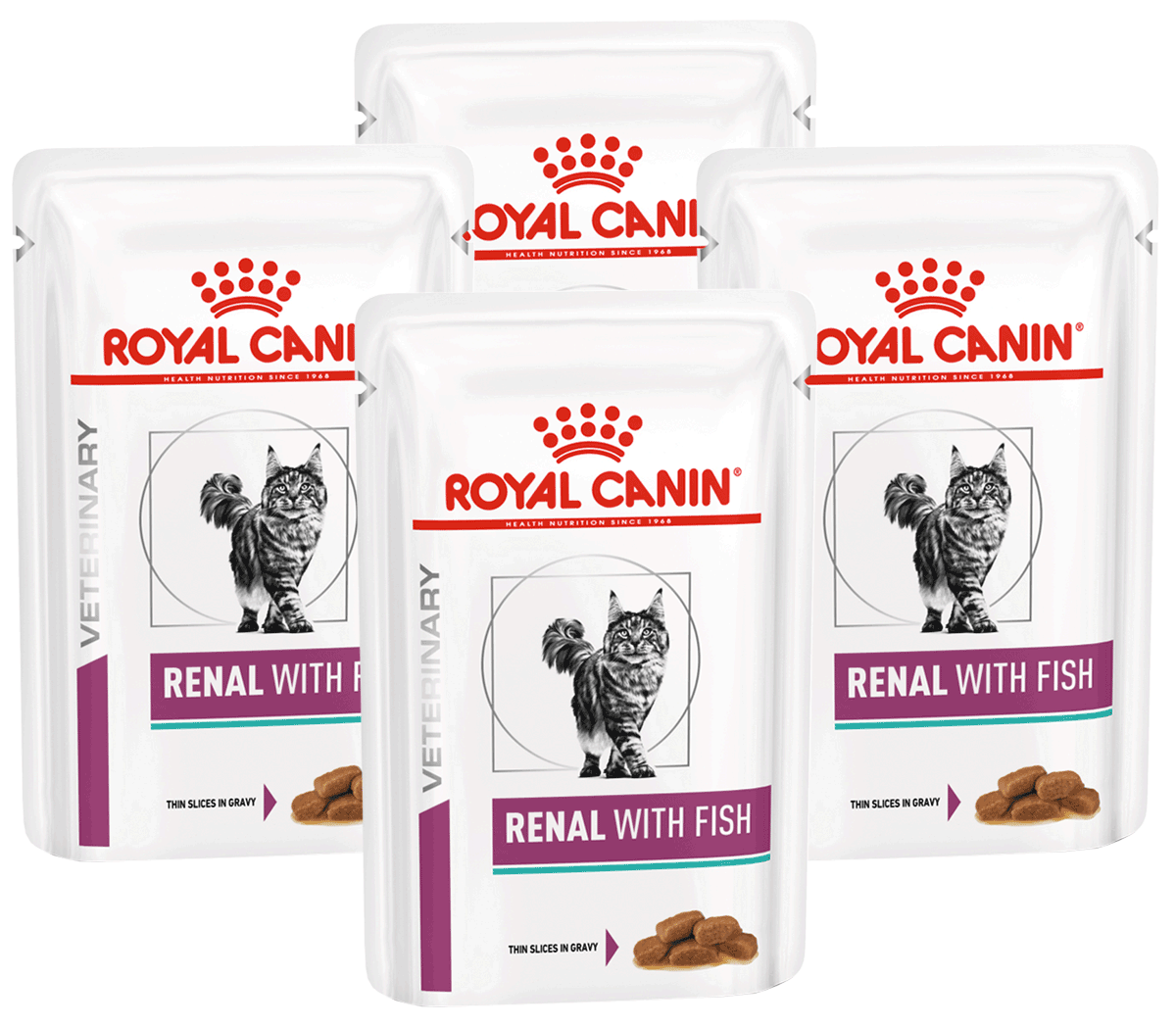 Корм влажный Royal Canin Renal для взрослых кошек при хронической почечной недостаточности, рыба, 85 г х 4 шт