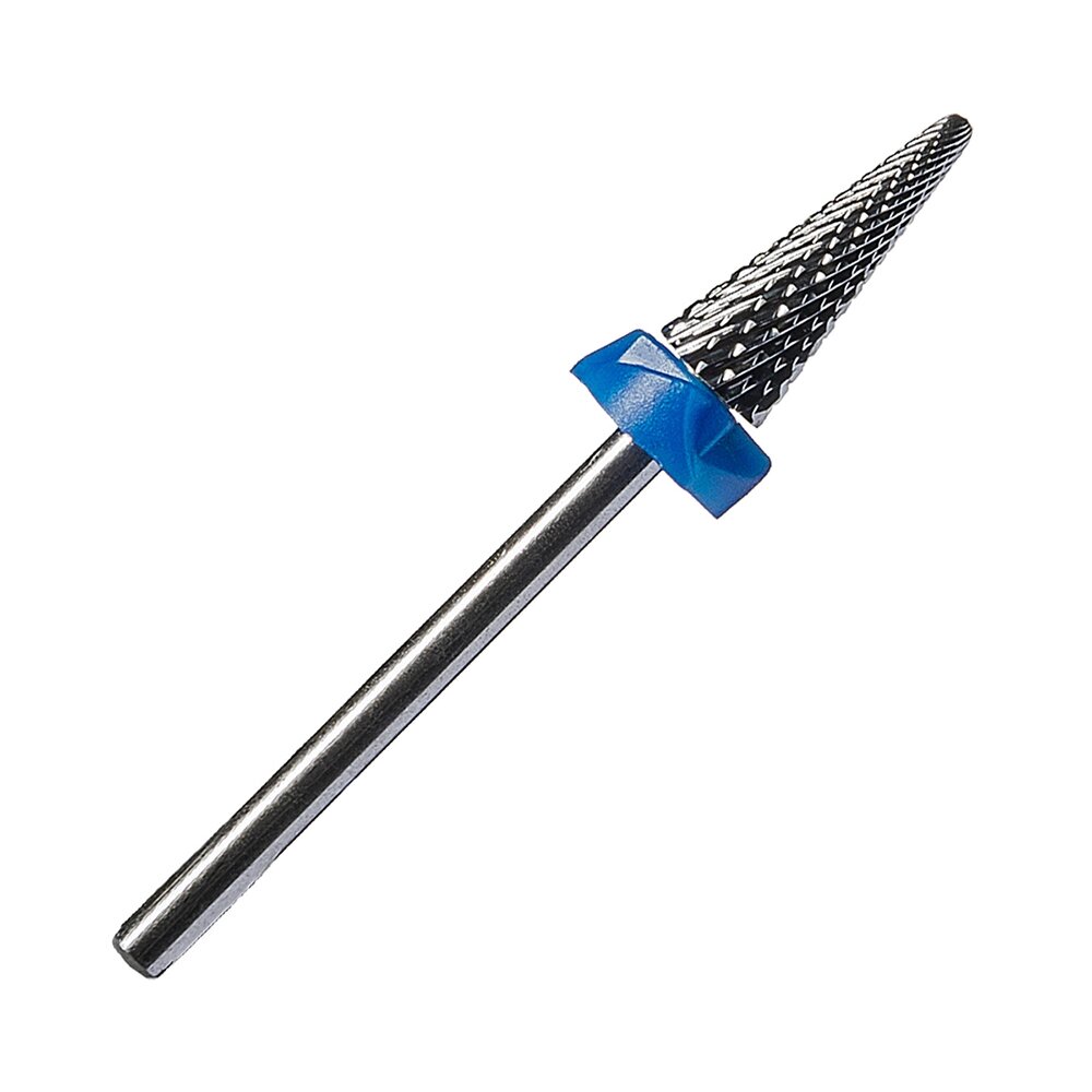 Фреза IRISK твердосплавная Конус, ёлка (Т-14, O5мм) (Синяя, средняя нарезка)