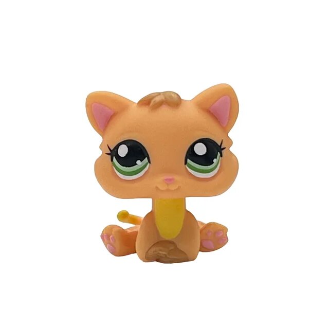 Редкая игрушка Mini Pet Shop (LPS) Миниатюрная фигурка короткошерстного котёнка, винтажная коллекционная оригинальная качающаяся голова
