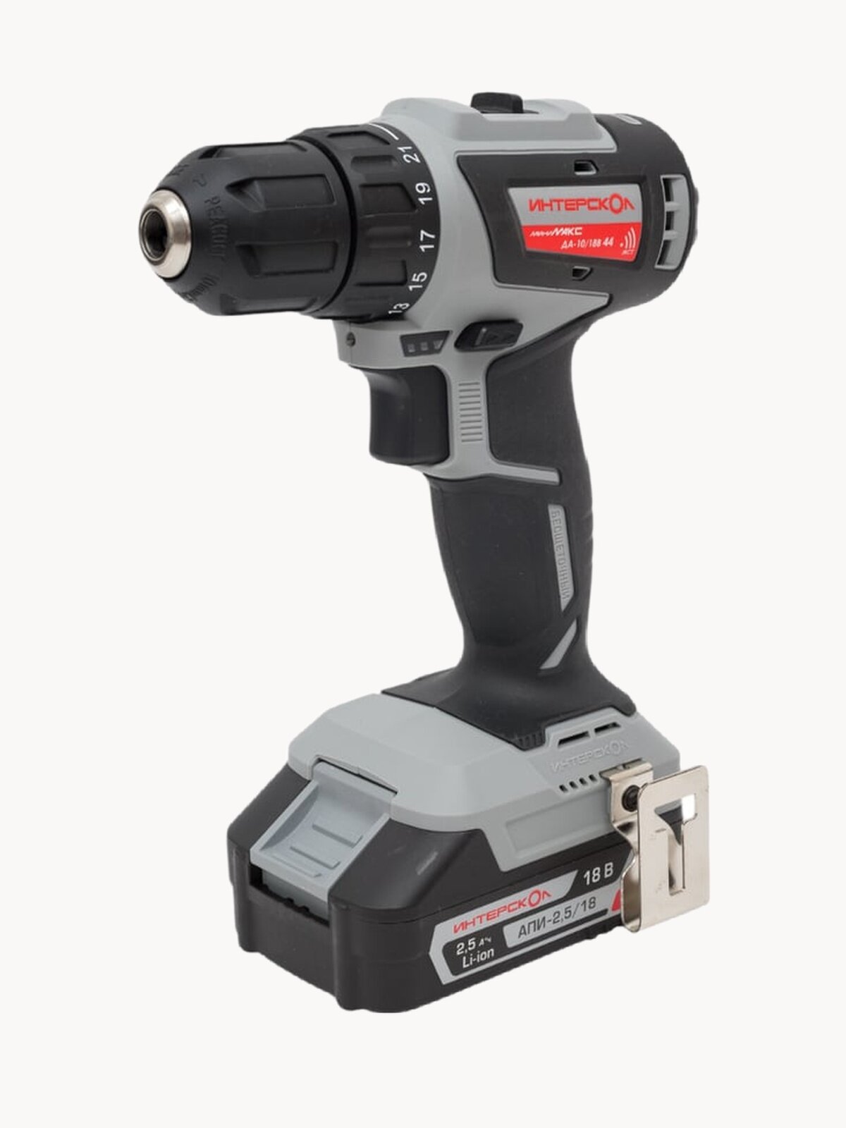 Бесщеточная аккумуляторная дрель-шуруповерт ДА-10/18В 44 (МБ100, 2 аккум, ЗУ)