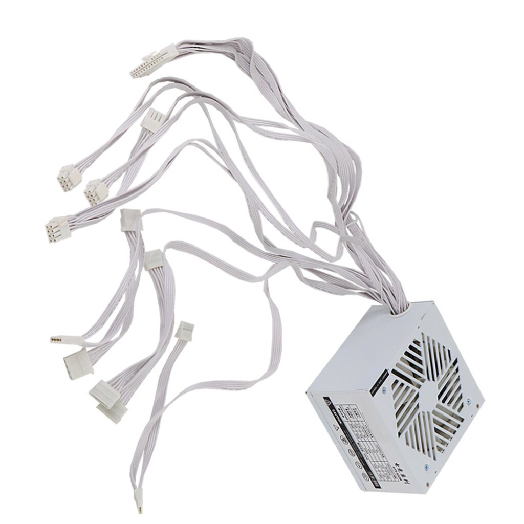 110-264 В 750 Вт Компьютерный игровой компьютер белого цвета с низким уровнем шума