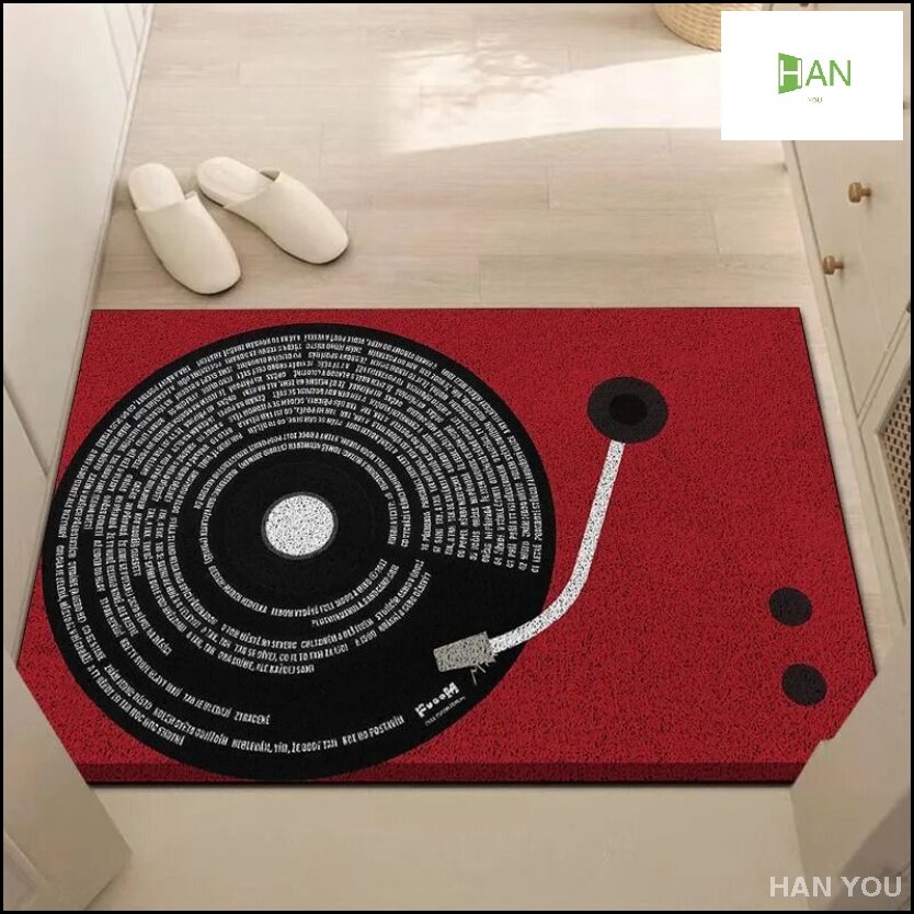 Эксклюзивный дверной виниловый коврик 40х60 см с изображением пластинки