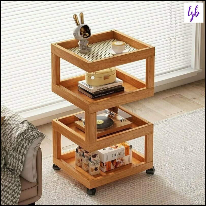 Эксклюзивный мобильный столик на колесах с 4 пластиковыми полками 29x40x82 см для ванной комнаты и спальни