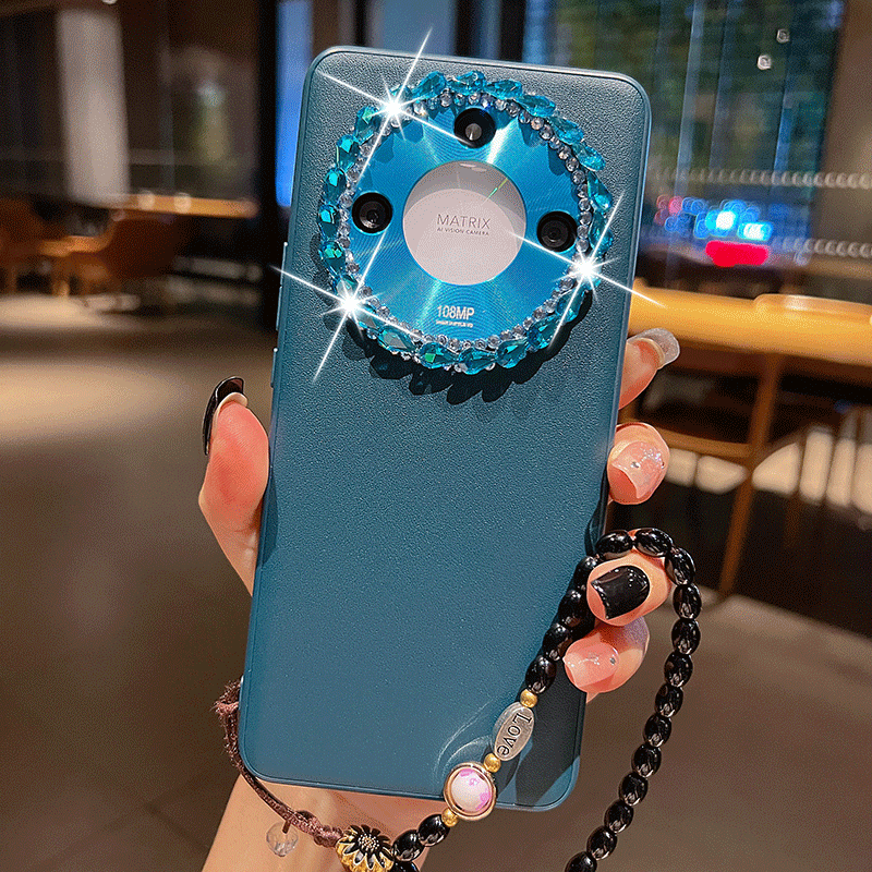 Сумка для Honor Magic5 синего цвета из искусственной кожи с полной защитой от ударов
