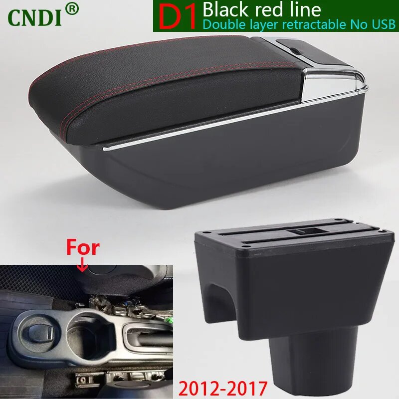 Подлокотник для Renault Duster, для Dacia Duster, Renault oroc, Nissan Terrano 3, аксессуары для интерьера D1 Black red No USB