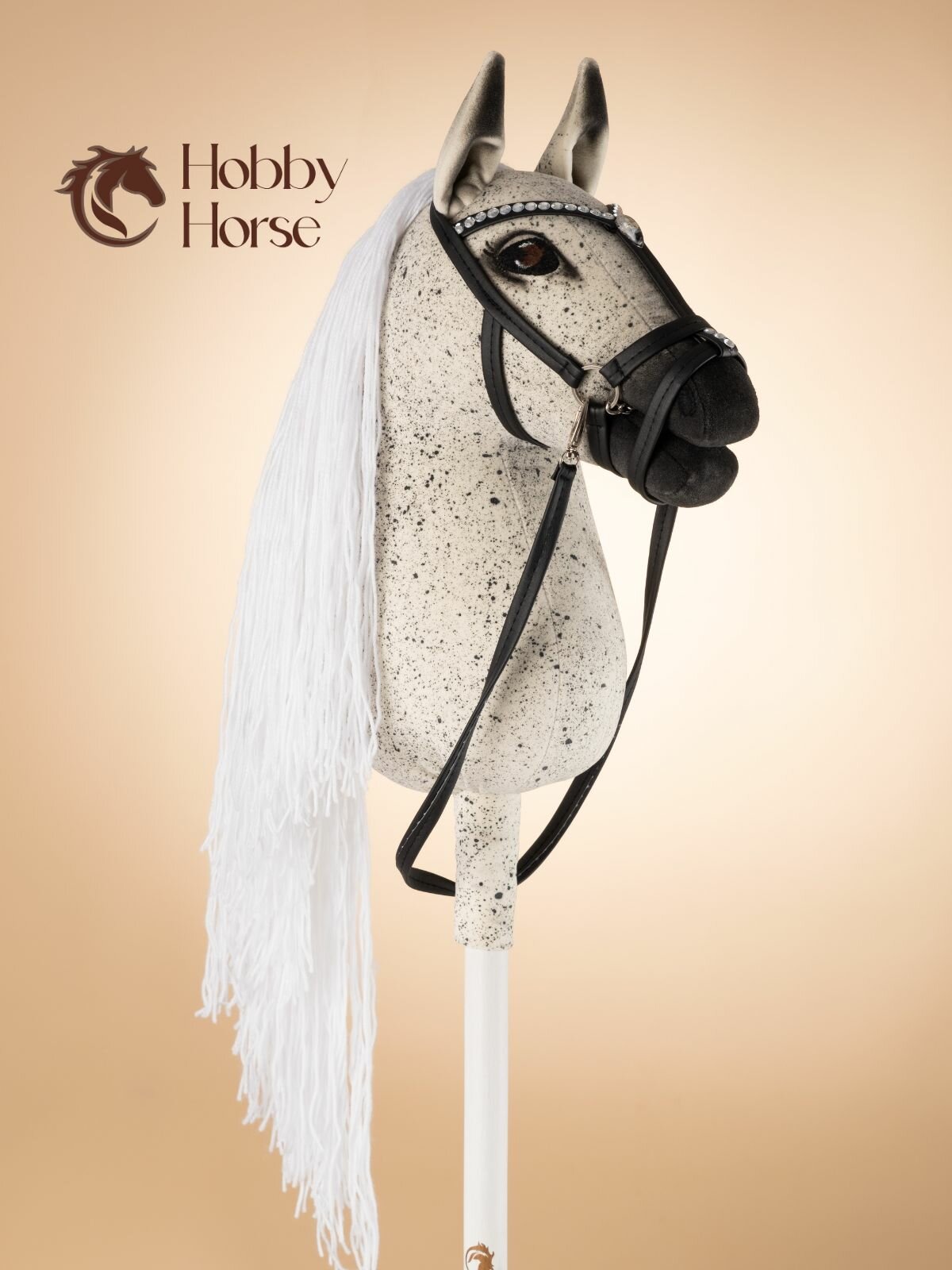 Игрушка HobbyHorse&Newstars "Лошадь на палке", длина 70см, с уздечкой