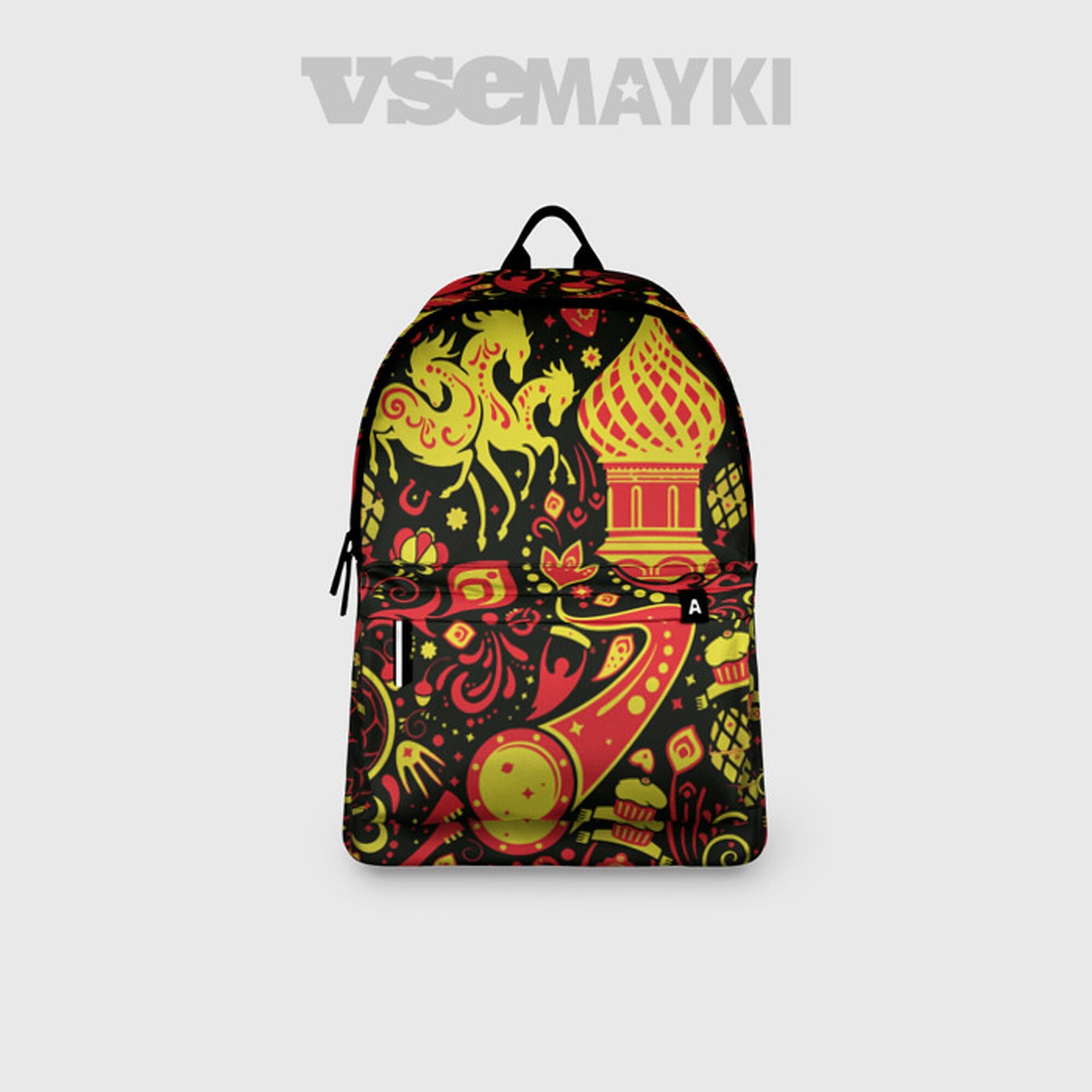 Рюкзак VseMayki с принтом Орнамент - Россия, One size, белый
