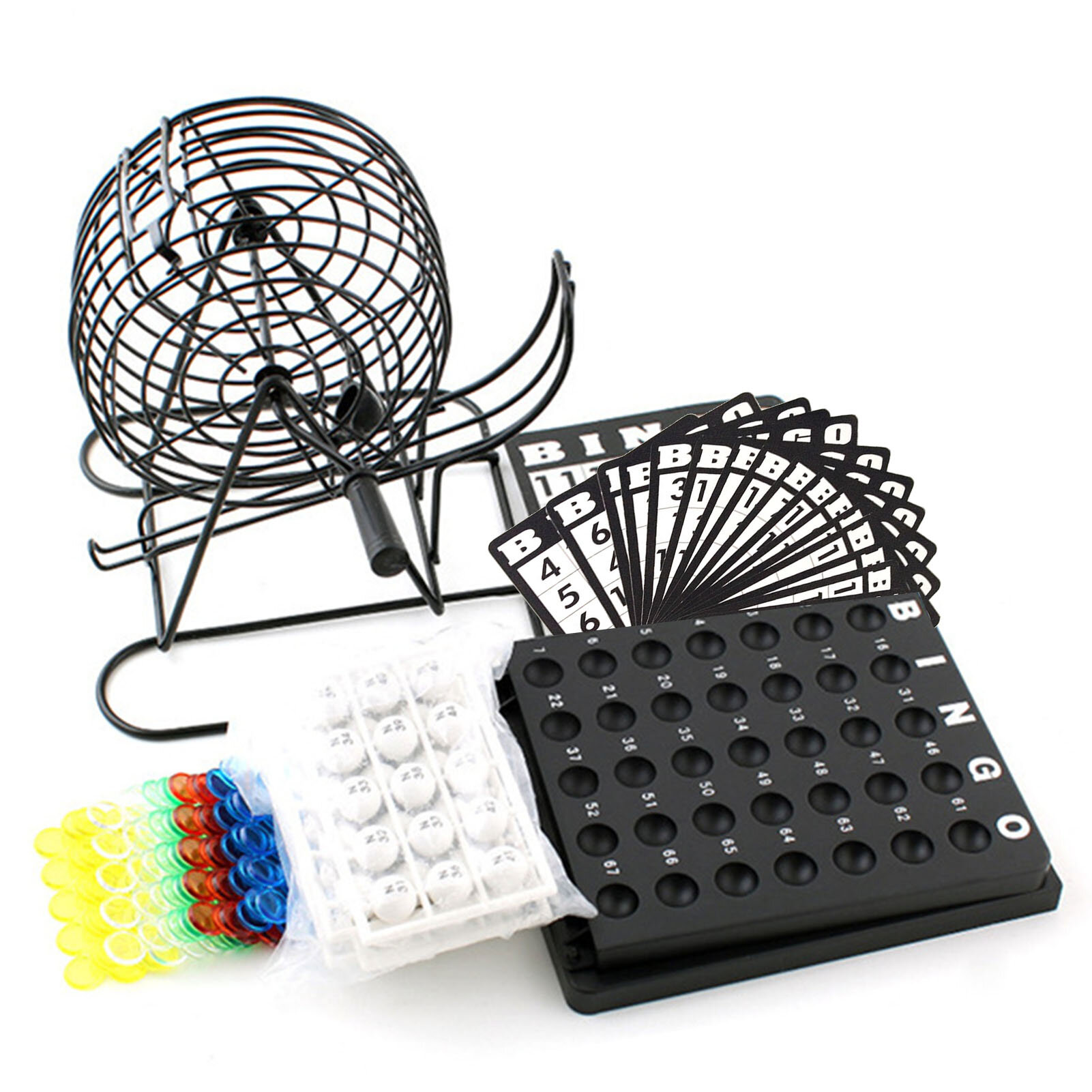 Игровой автомат с ручным управлением на 75 шаров и 18 карточками с номерами. Игра в бинго для семейного отдыха и игровых вечеров.