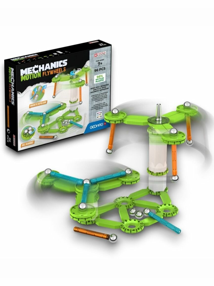 GEOMAG Магнитный конструктор Механика движение инерционные колёса 96 элементов для детей от 8 лет