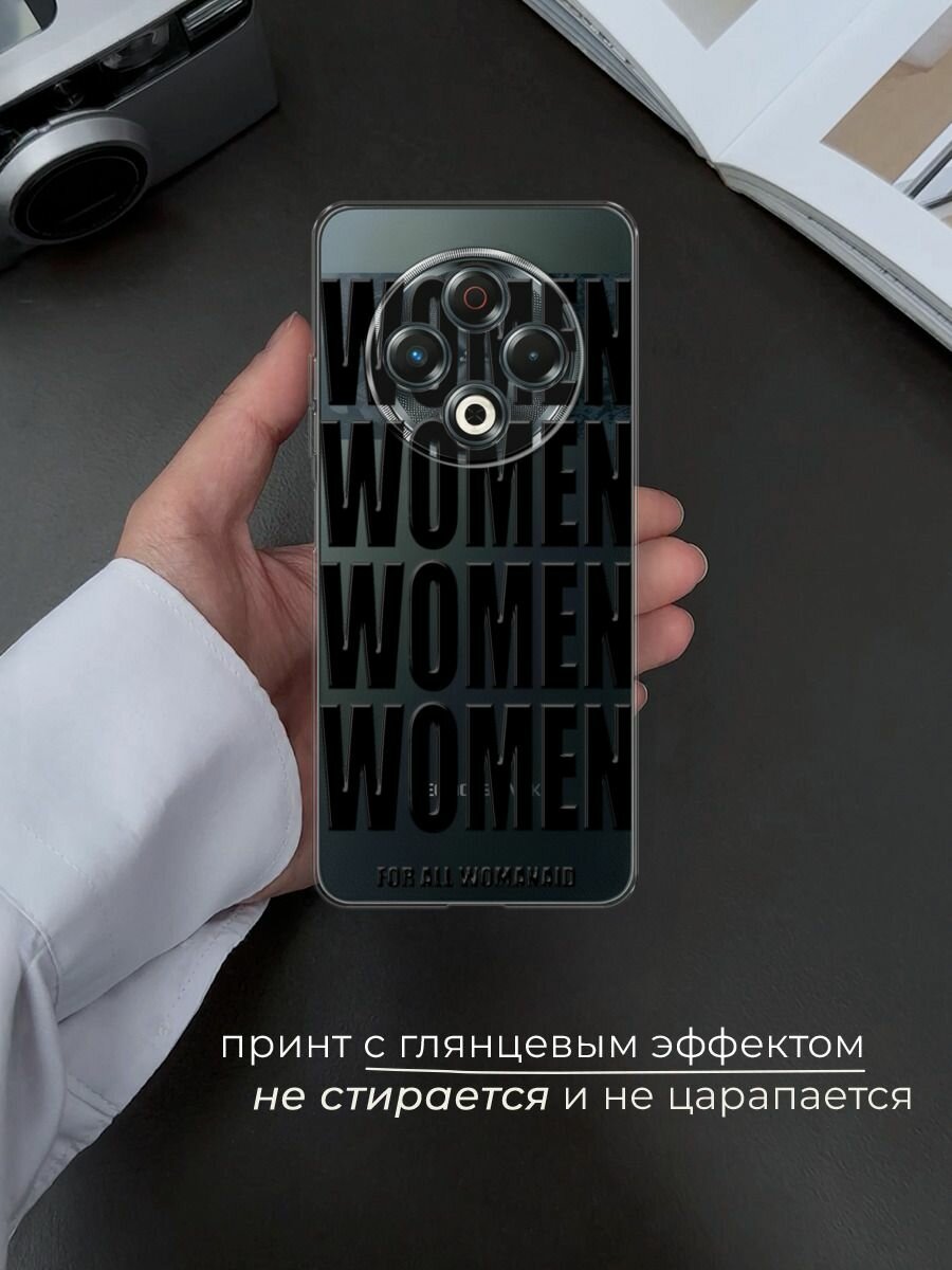Чехол на Tecno Spark 30 / Текно Спарк 30 с принтом Women black — фото 1
