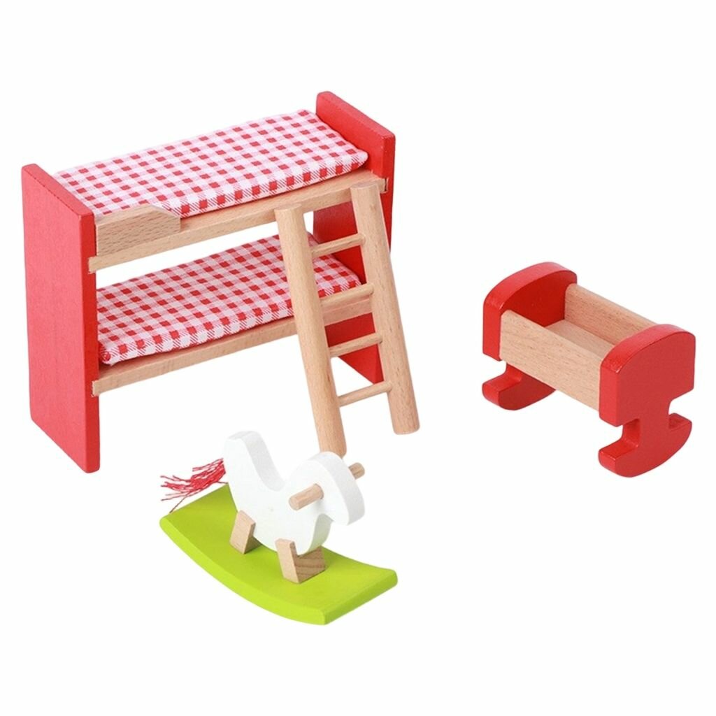 Детский игровой домик, деревянная мини-мебель - детская комната из бука