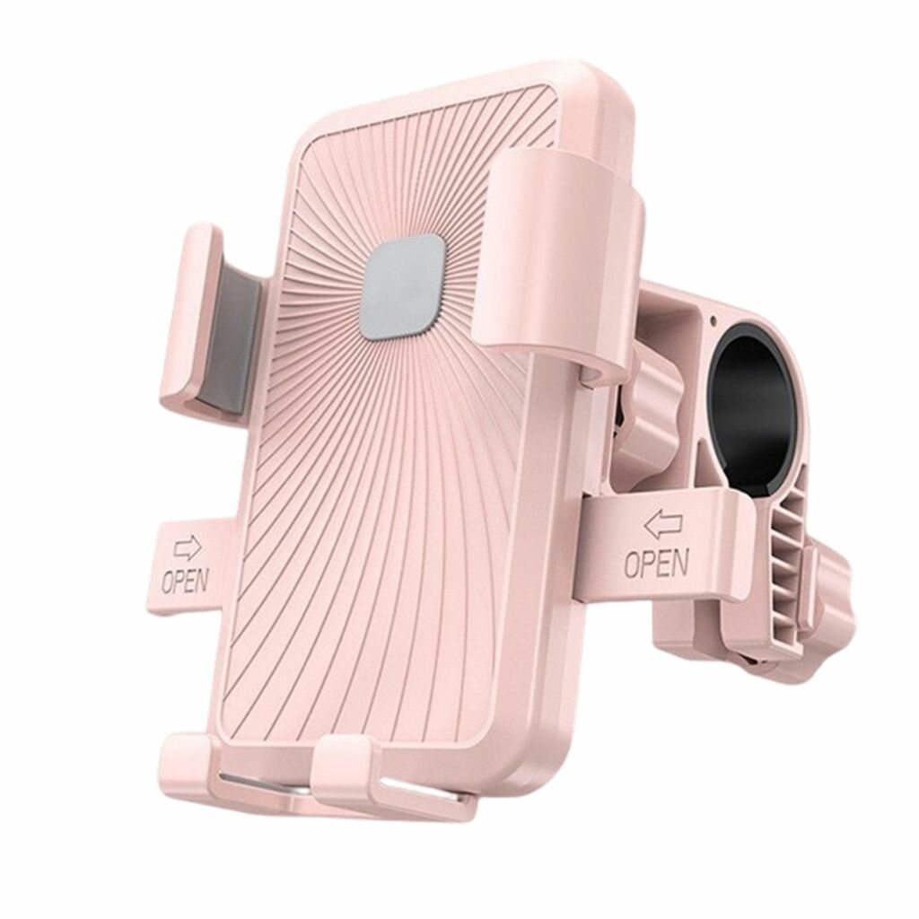 Держатель для телефона на электровелосипед и велосипед, ударопрочный, в стиле руля - розовый