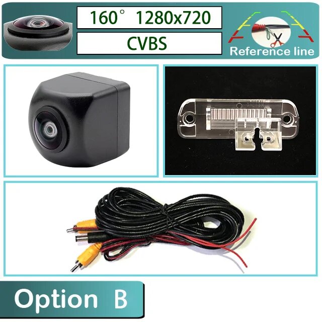 Автомобильная камера заднего вида 1280x720 160° CVBS, Option B