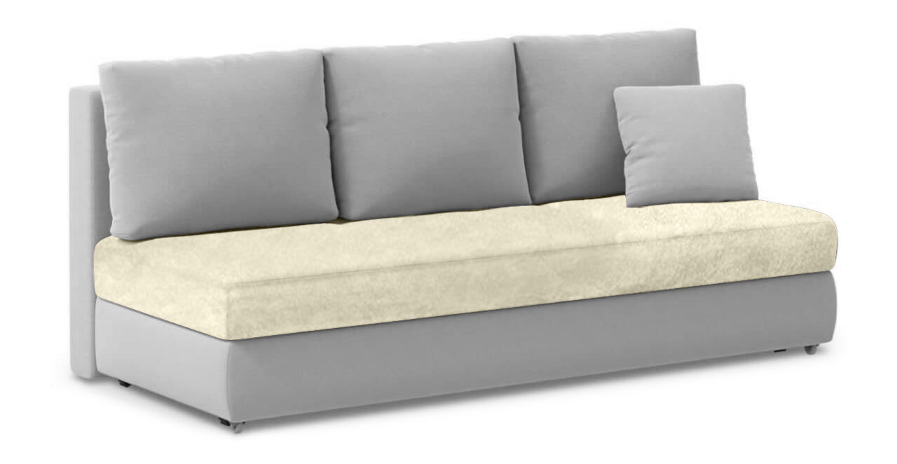 Чехол на сиденье для дивана евро-книжки Бруклин молочно-бежевый, стрейчевый велюр, Виктория Хоум Декор