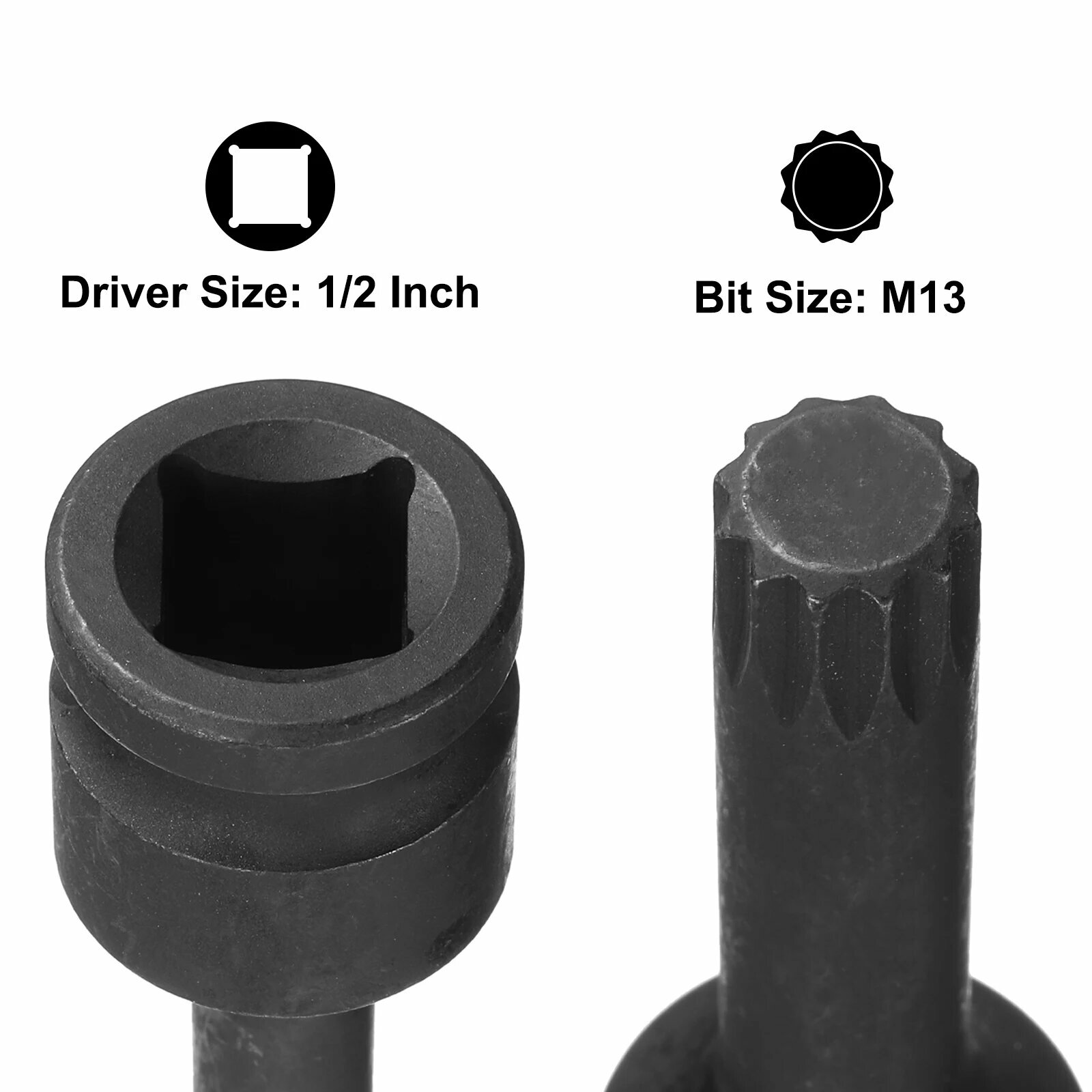 Тройные квадратные торцовые головки Hex Bit Socket CR-MO M13 1pcs