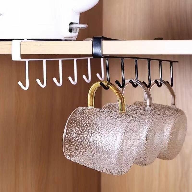 Держатель для чашек и подвесной кухонной утвари, черное, 1 шт