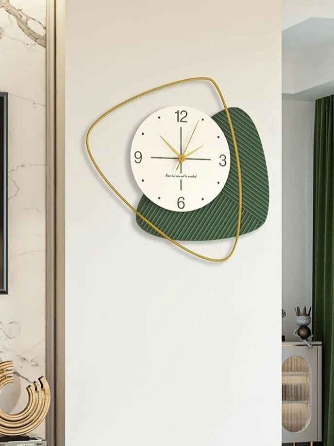 Часы настенные, FORESCOLOR 52х49 см, бесшумные, экологичные, зеленые