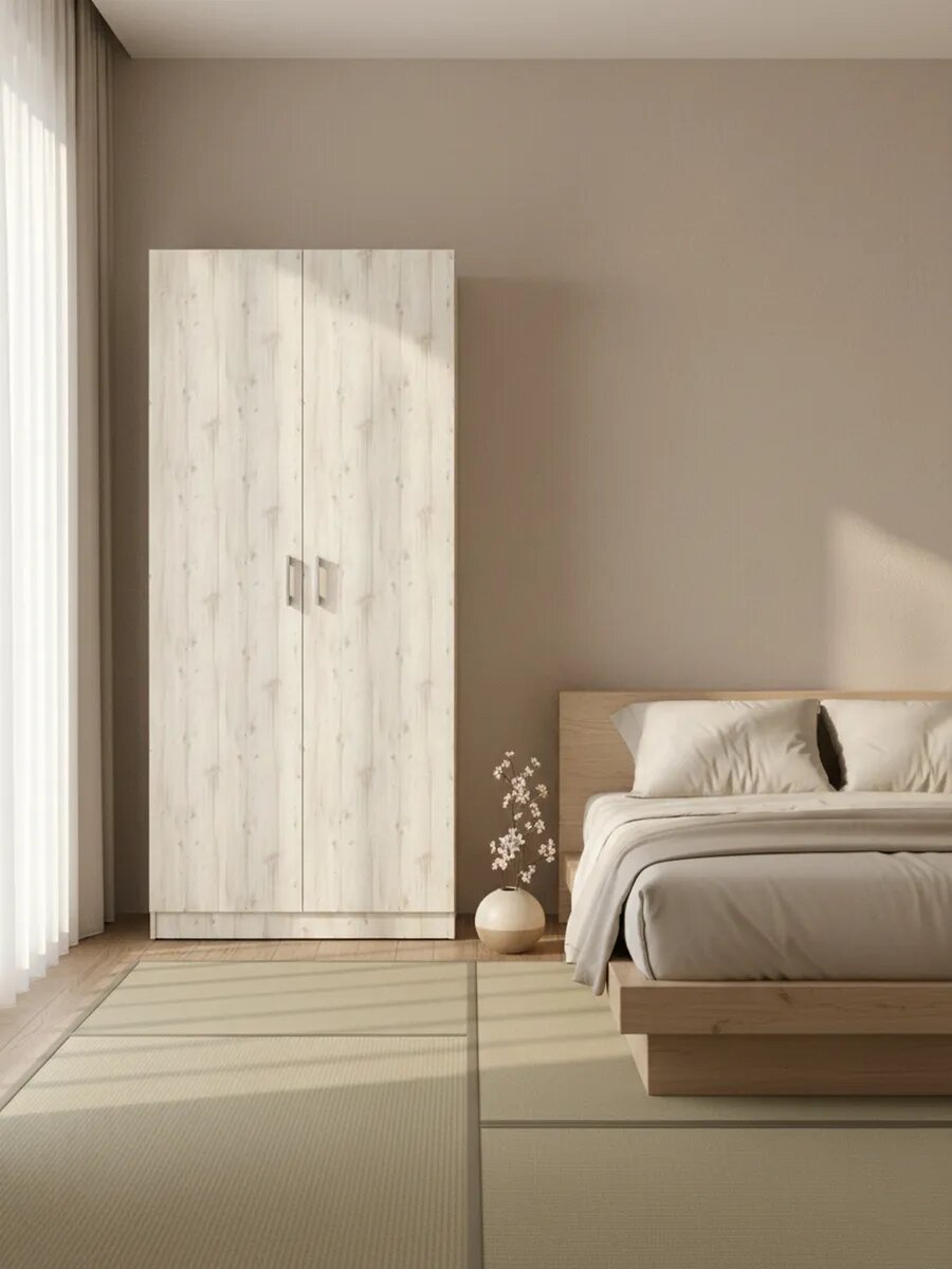 Шкаф FRESTER деревянный распашной для одежды с полками в спальню, от производителя