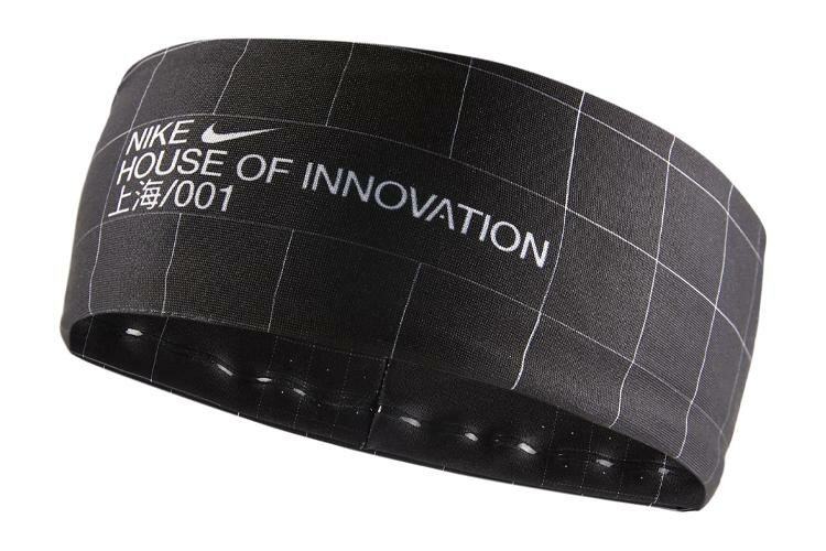 Повязки на голову унисекс Nike черные, из полиэстера, силикона и эластана