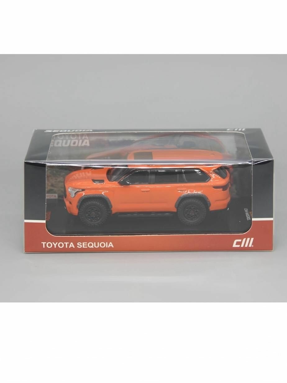 Машинка CM Model 1/64 Toyota Sequoia 3 Gen XK80 TRD Pro Orange Die-cast Alloy Car Model Collection Toy Gift