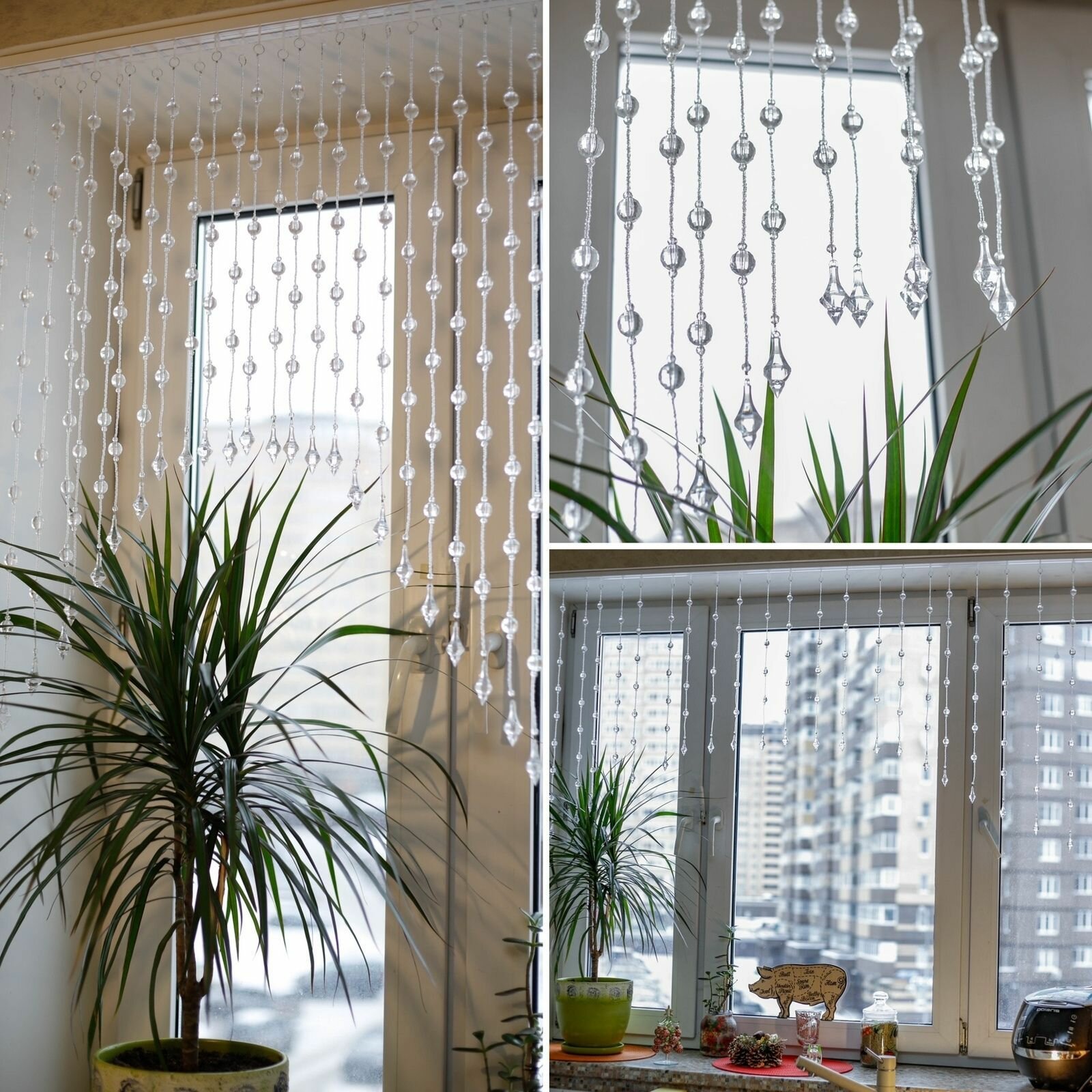 Арка из акриловых бусин в проем комнату, кухню арка 35х65 см высоты, ширина 120-160 см