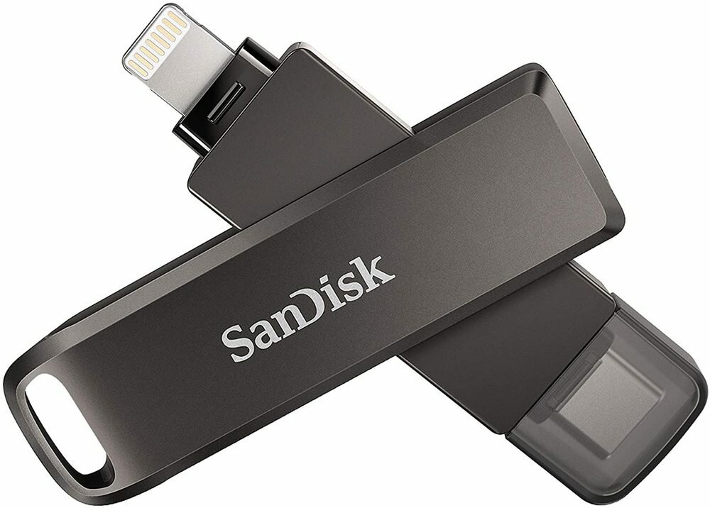 Флешка SanDisk "SDIX70N", 256ГБ, USB 3.0, выдвижной коннектор, черная