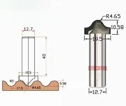 1 шт, 2-зубая алмазная фреза PCD, фреза с игольчатым носом, концевая фреза для деревообработки с ЧПУ, гравировки, резки, резьбы, МДФ, набор инструментов 12.7x19.5x10.58R4.65