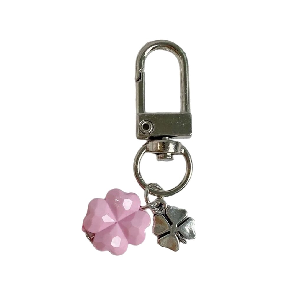 Брелок для ключей с четырехлистным клевером, зеленый кулон из смолы, аксессуар для телефона и сумки, милый подарок в корейском стиле