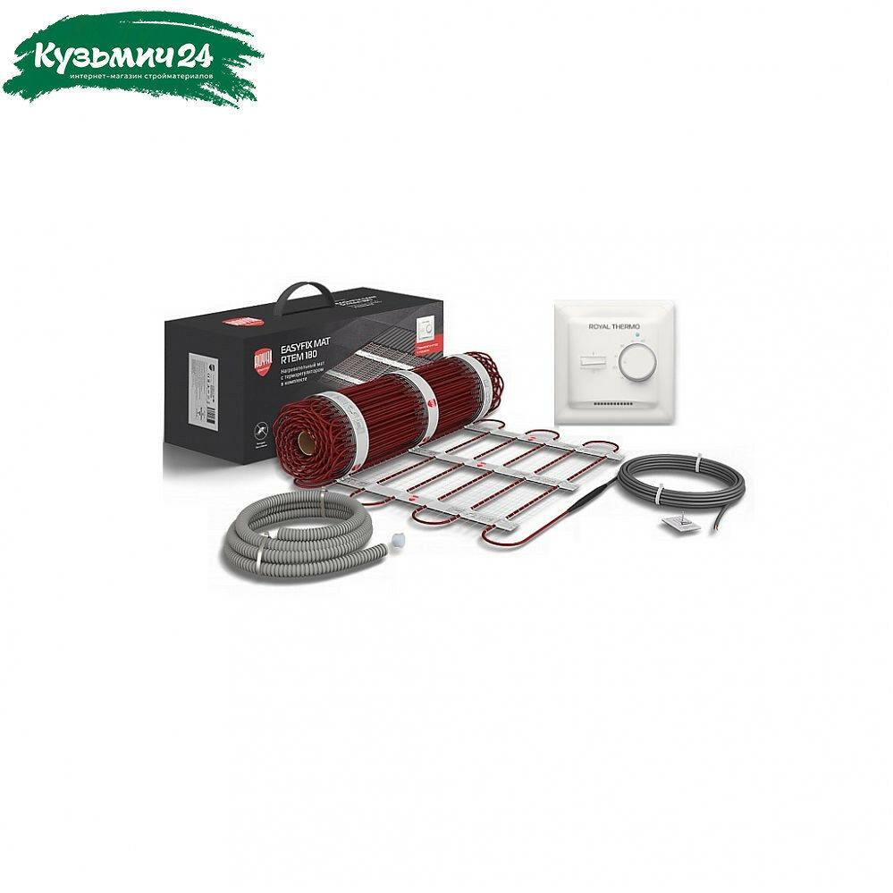 Комплект теплого пола Royal Thermo EasyFix Mat RTEM 2-180-12 с терморегулятором, 2160 Вт, 12 кв. м.