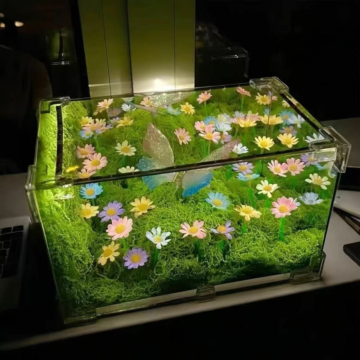Ночник "Весенние бабочки" DIY набор, Светильник "Волшебная страна" своими руками, Романтический ночник для спальни, Набор для творчества с подсветкой