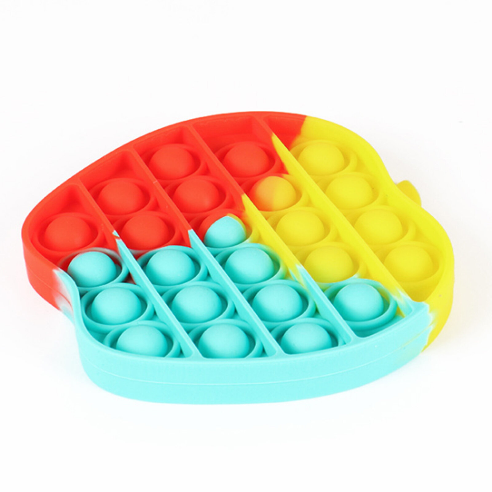 Игрушка для сенсорного развития Silicone Push Pop Bubble Fidget, радужная раскраска, для детей и взрослых, материал силикон, цвета многоцветный, трехцветный сшивка, зеленый и красный и желтый, фиолетовый и красный и синий (по выбору), размер 115*110мм,