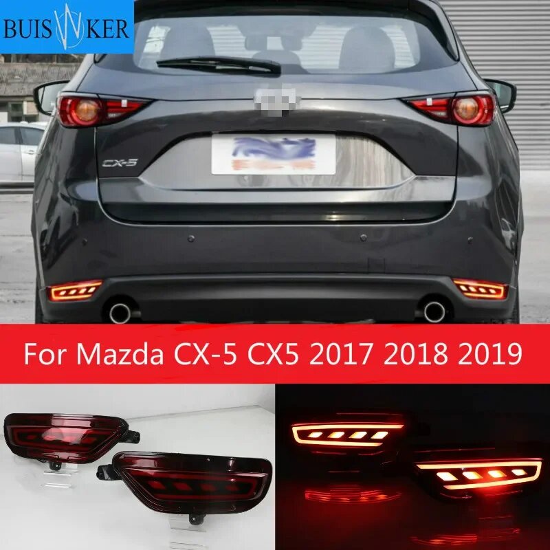 2 Шт. Светодиодные Задние Отражатели Для Mazda CX-5 CX5 2017-2019 Задние Фонари Противотуманные Фары Задний Бампер Стоп-сигна.